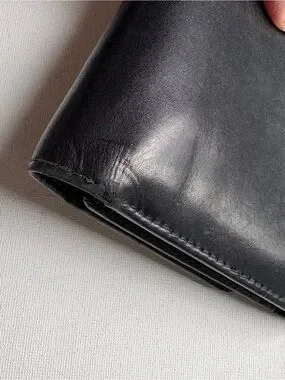 Coach | Bags | Vintage Coach Black Leather Trifold Credit Card Long ...